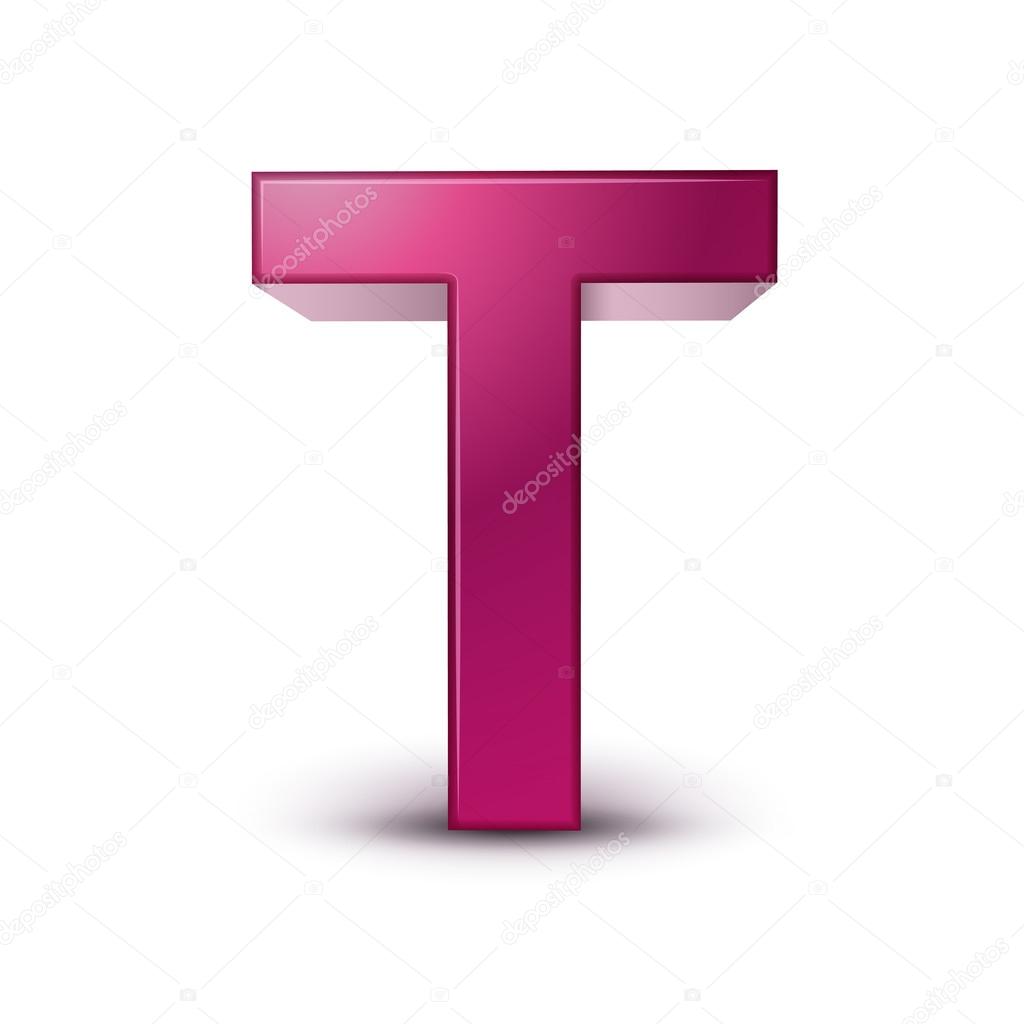 3d alphabet pink T Stock Vector by ©kchungtw 47938371