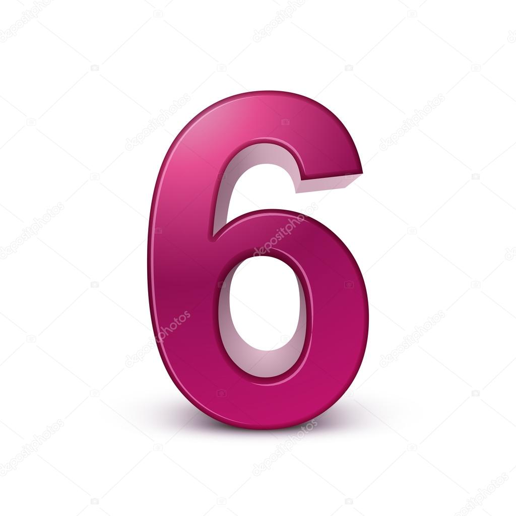 3d brillante rosa número 6 Vector de stock #47938515 de ©kchungtw