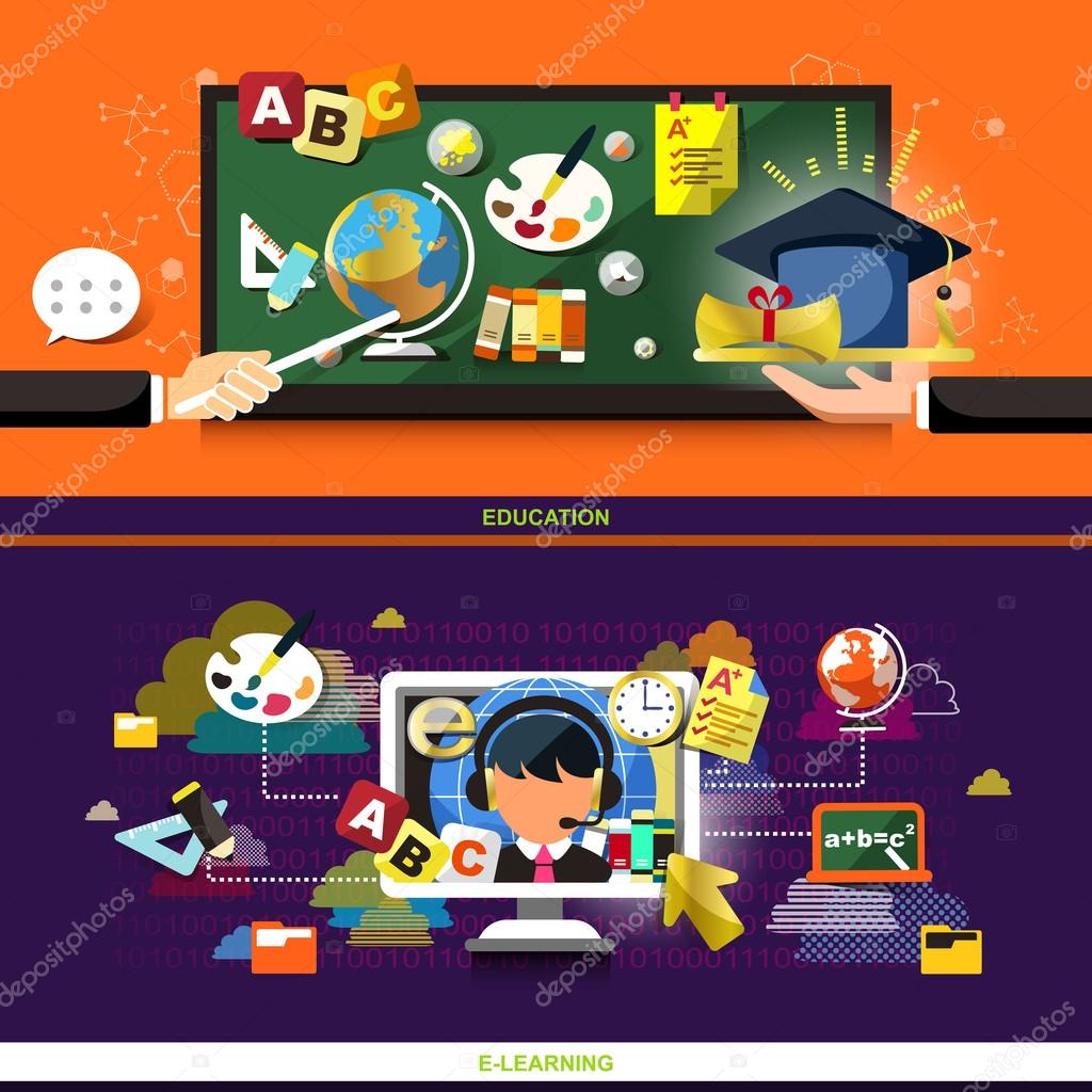 Flat design concept for education and online learning Stock ...