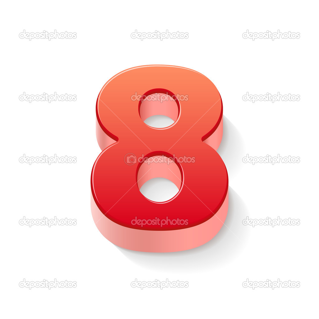 3d shiny red number 8 Stock Vector by ©kchungtw 48447589