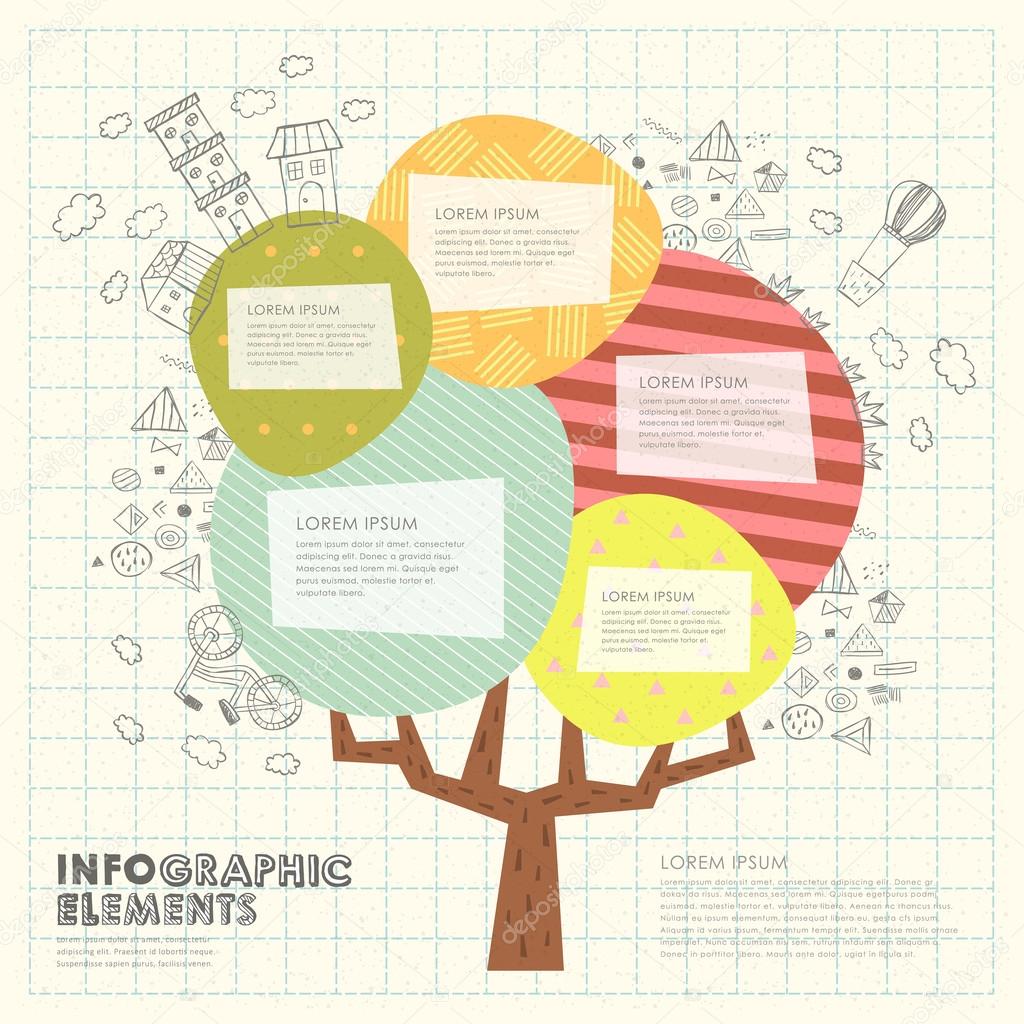 Collage pattern template with colorful tree Stock Vector Image by ...