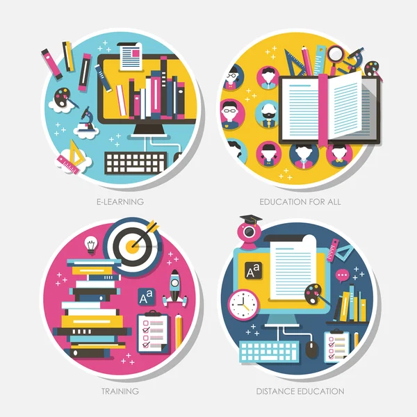 Flat design illustration concept for online education Stock Vector ...