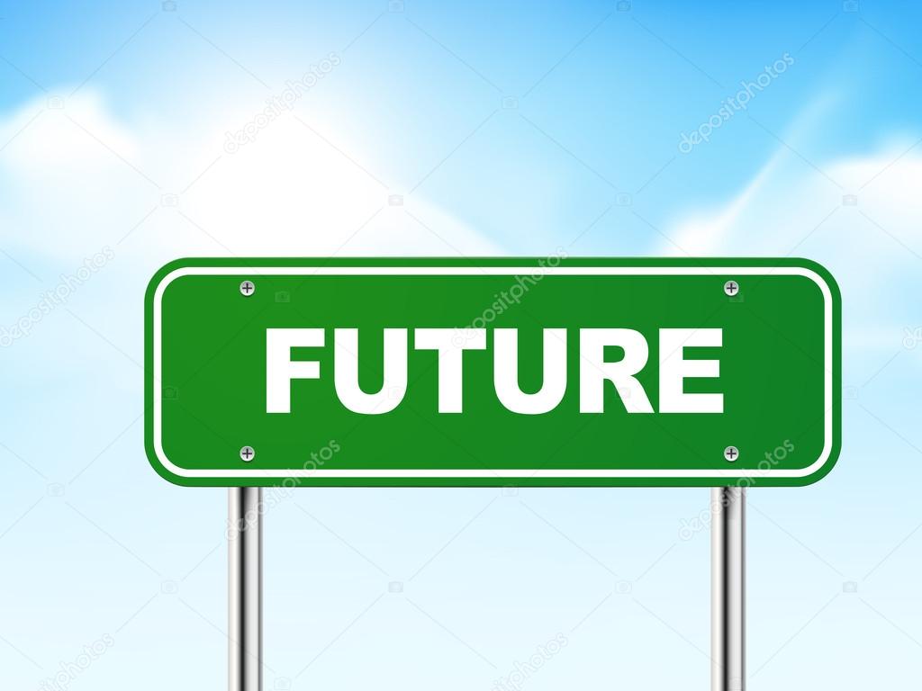 Vision Future Direction Road Sign Stock Vector