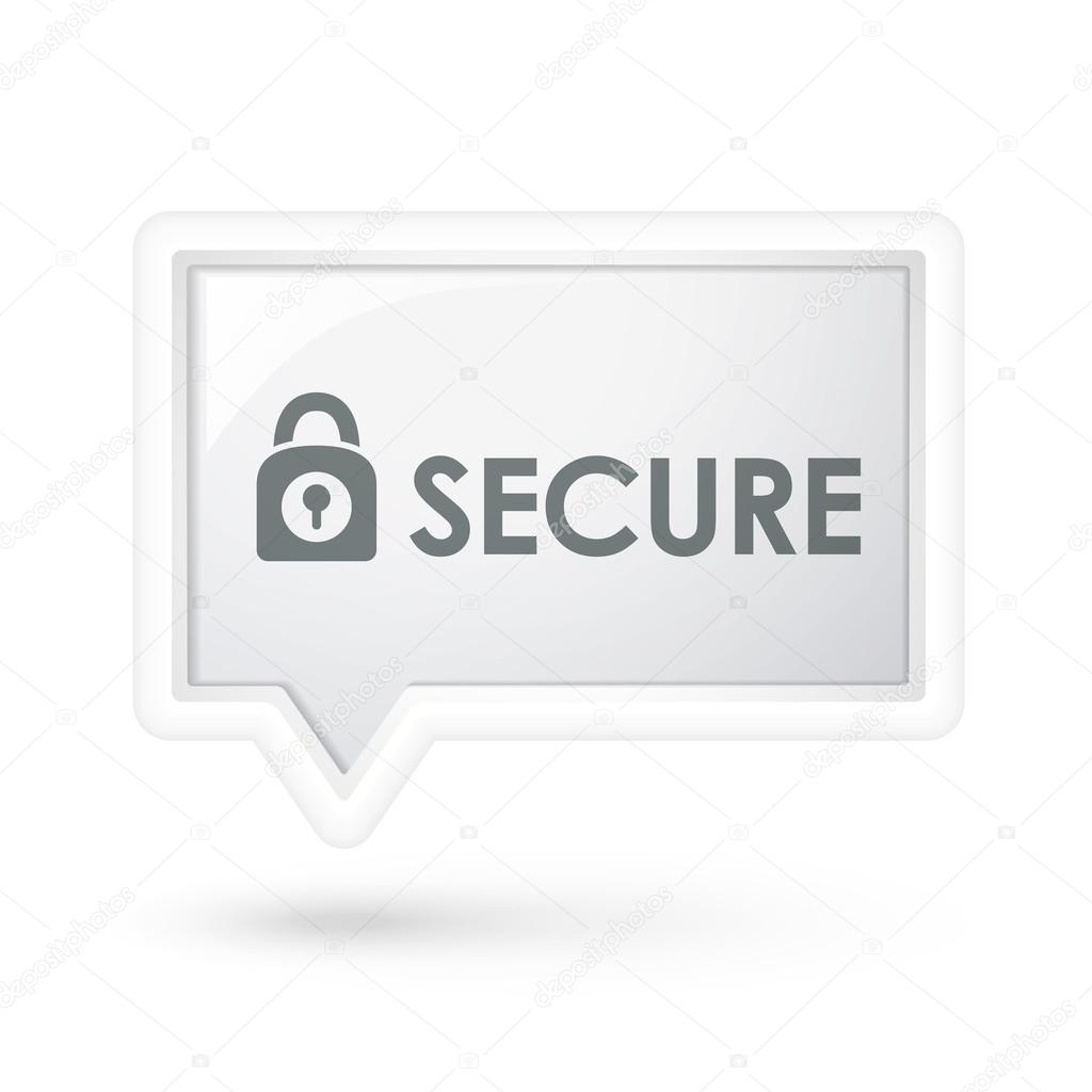 Secure word with padlock icon on a speech bubble Stock Vector Image by ...