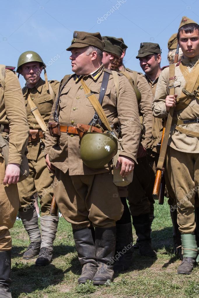KIEV, UKRAINE - MAY 11 : Members of Red Star history club wear ...