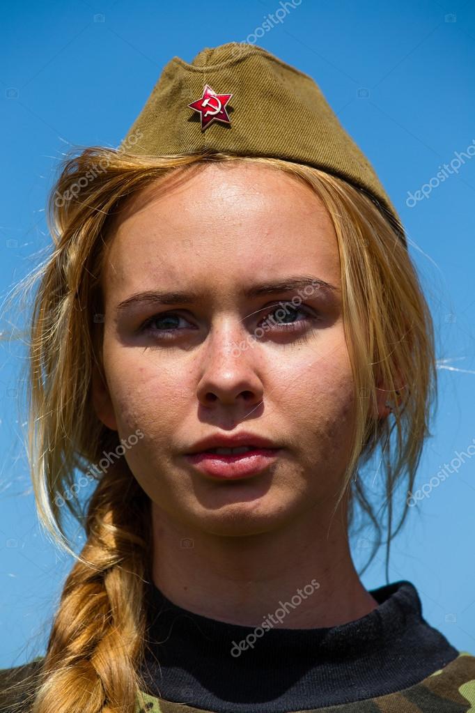 Members of Red Star history club wear historical Soviet uniform during ...