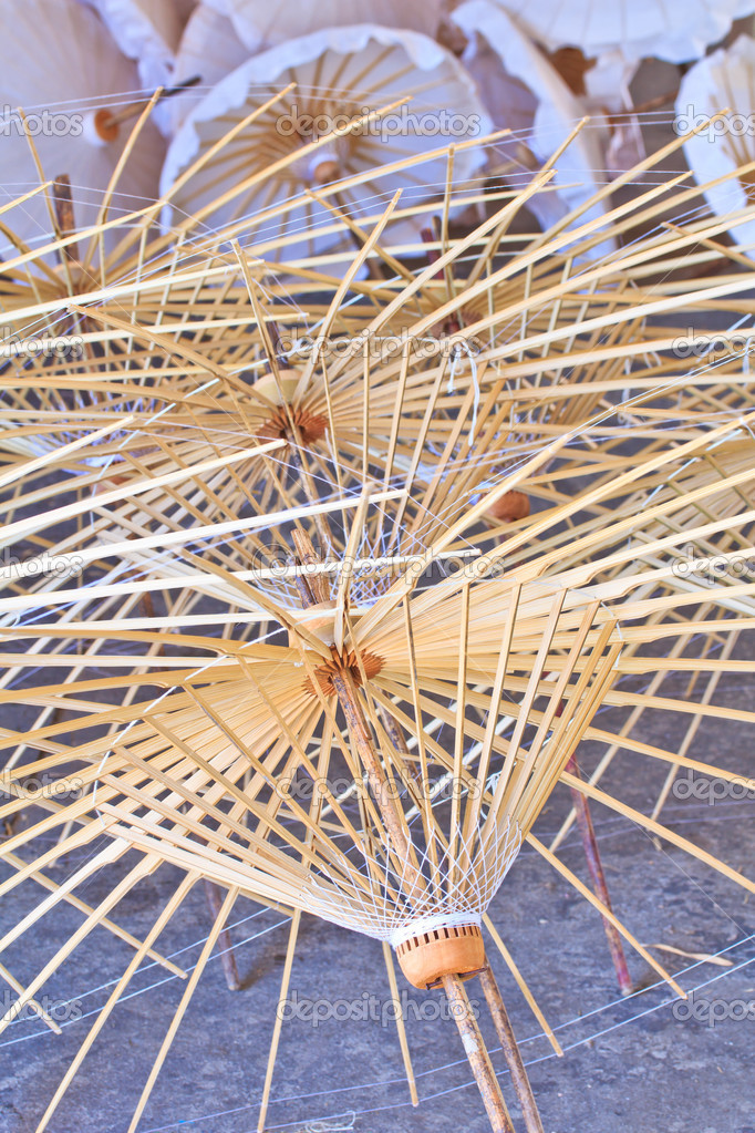 Wood umbrella frames Stock Photo by ©Deerphoto 36468597