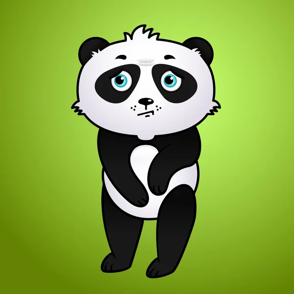 Cute cartoon panda on green background Stock Vector Image by ©KateVogel ...