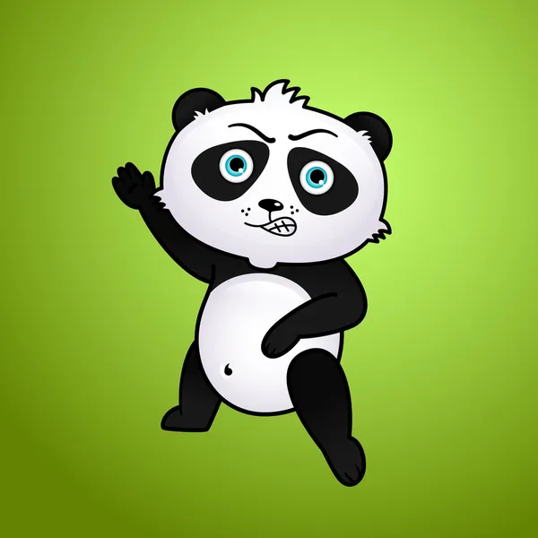 Cute cartoon panda on green background Stock Vector Image by ©KateVogel ...