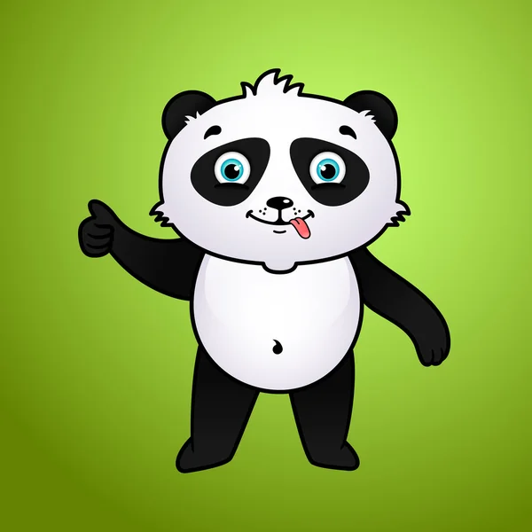 Cute cartoon panda on green background Stock Vector Image by ©KateVogel ...