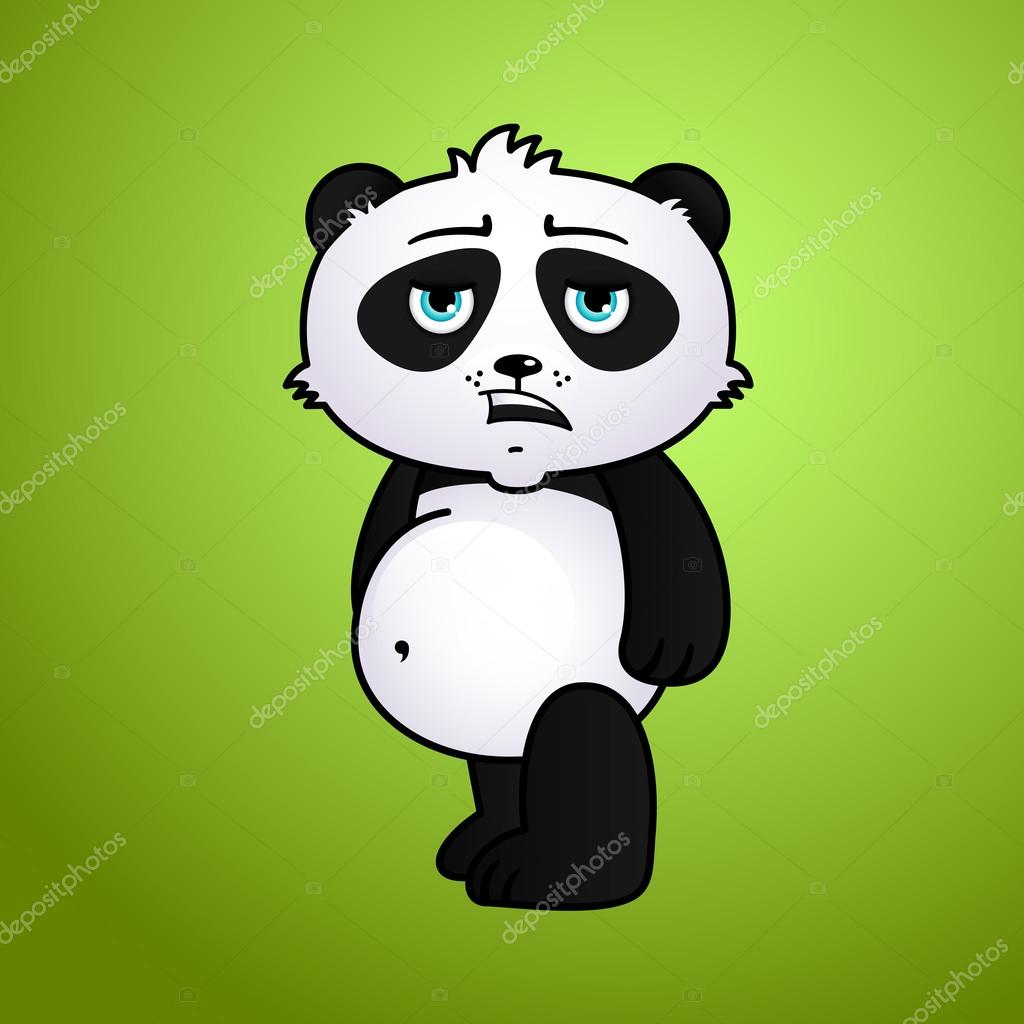 Cute cartoon panda on green background Stock Vector Image by ©KateVogel ...