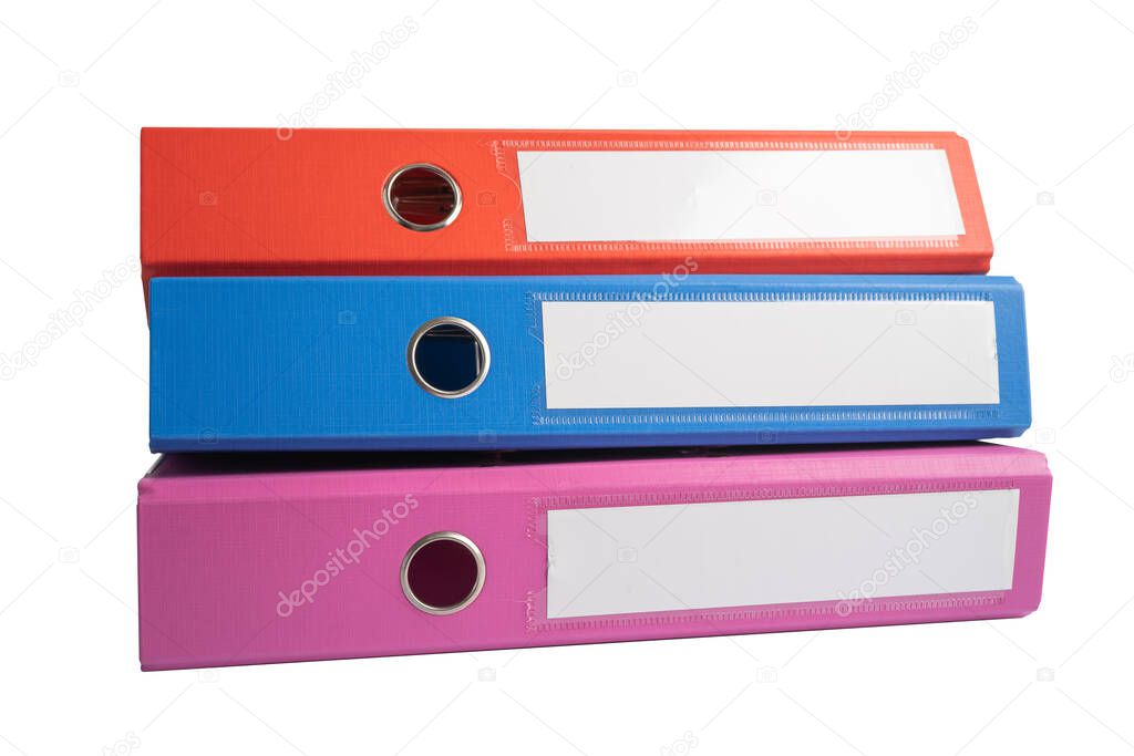 Binder informe financiero de datos de negocios aislados en fondo blanco ...