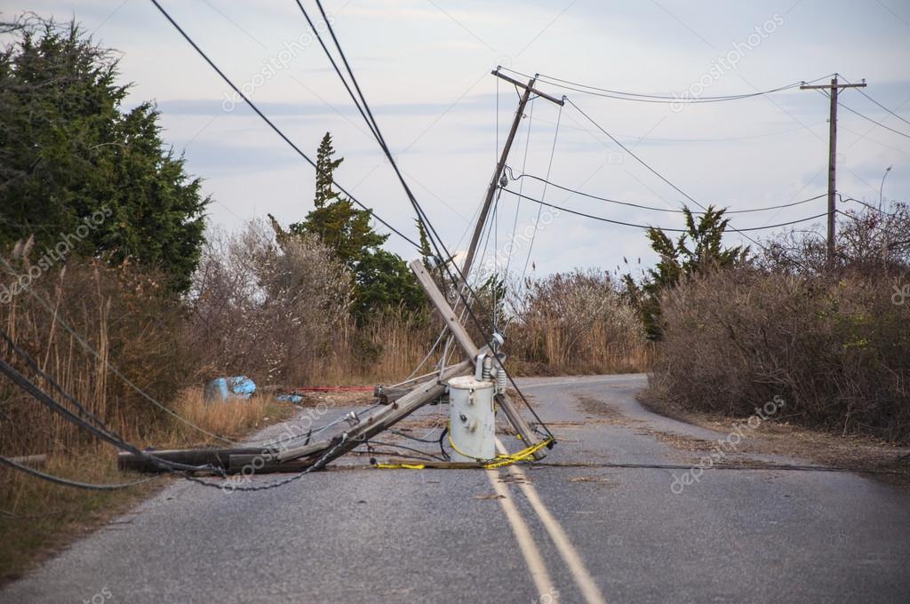 Downed Electrical Pole — Stock Photo © CathyLI #18697313