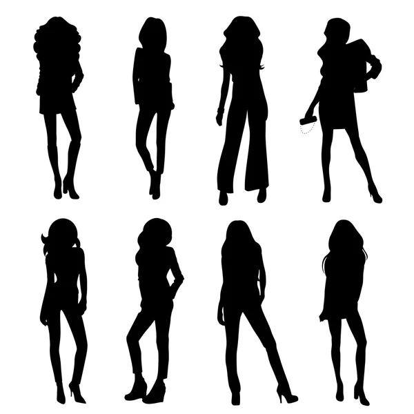 Fashion Model Silhouettes — Stock Vector © Tristantan71 8063676