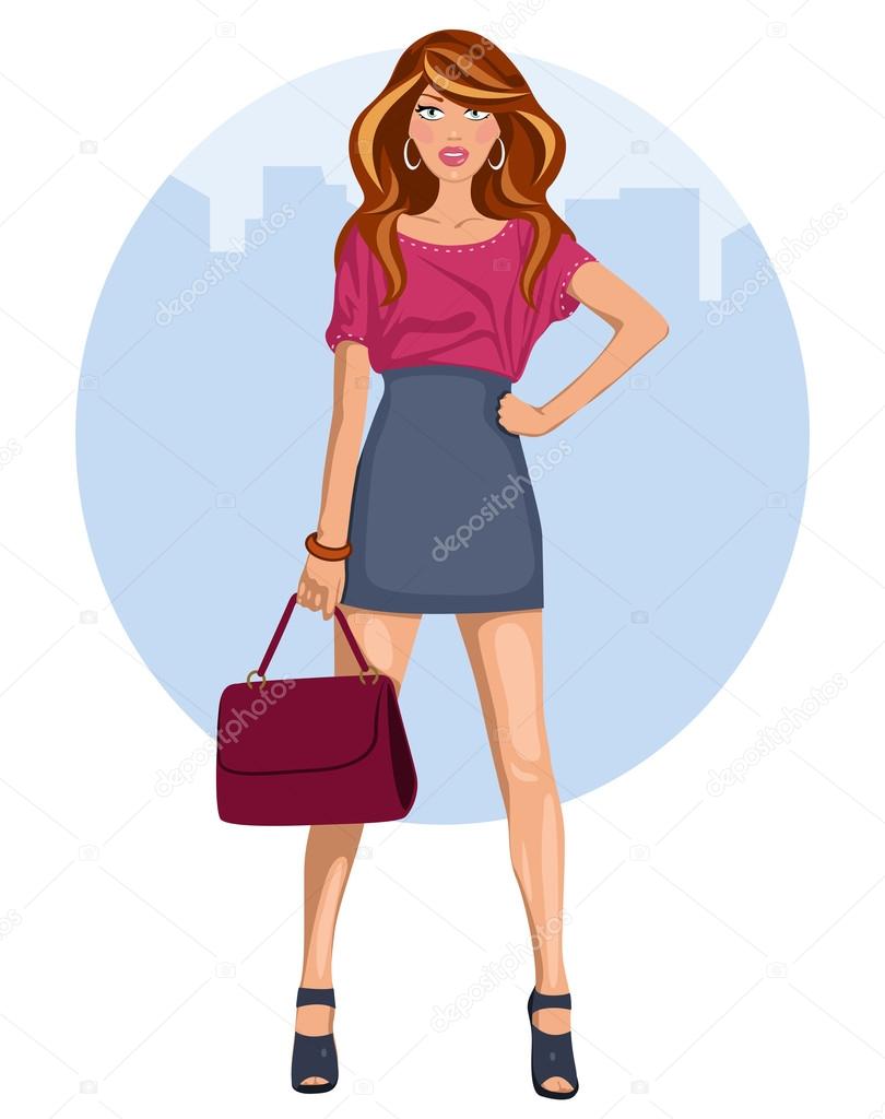 Young Woman With Miniskirt And Heels Stock Vector Image By ©puchalt 22506513