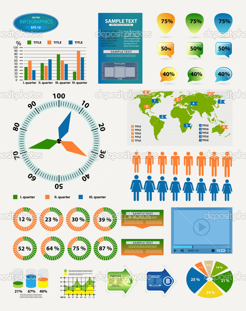 Infographics set. World Map and Information Graphics Stock Vector Image ...