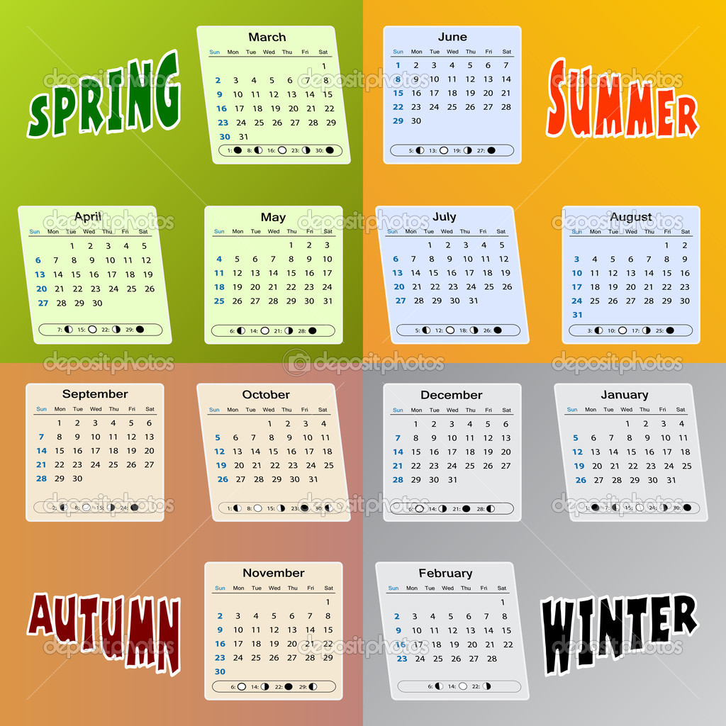 Calendar 2014 - broken down by season Stock Vector Image by ©Sasa1867 ...