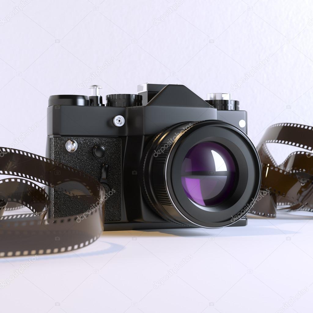 Old Photo Camera With Films — Stock Photo © viz-arch #26518261
