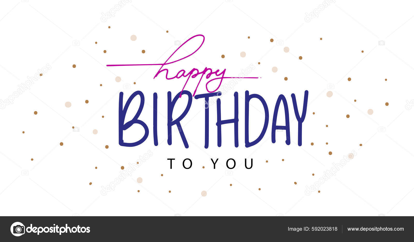 Happy Birthday Lettering Text Banner Handwritten Lettering White ...