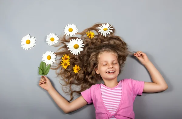 Pretty Teen Girl Lying On The Grass Laughter Joy Positive Human