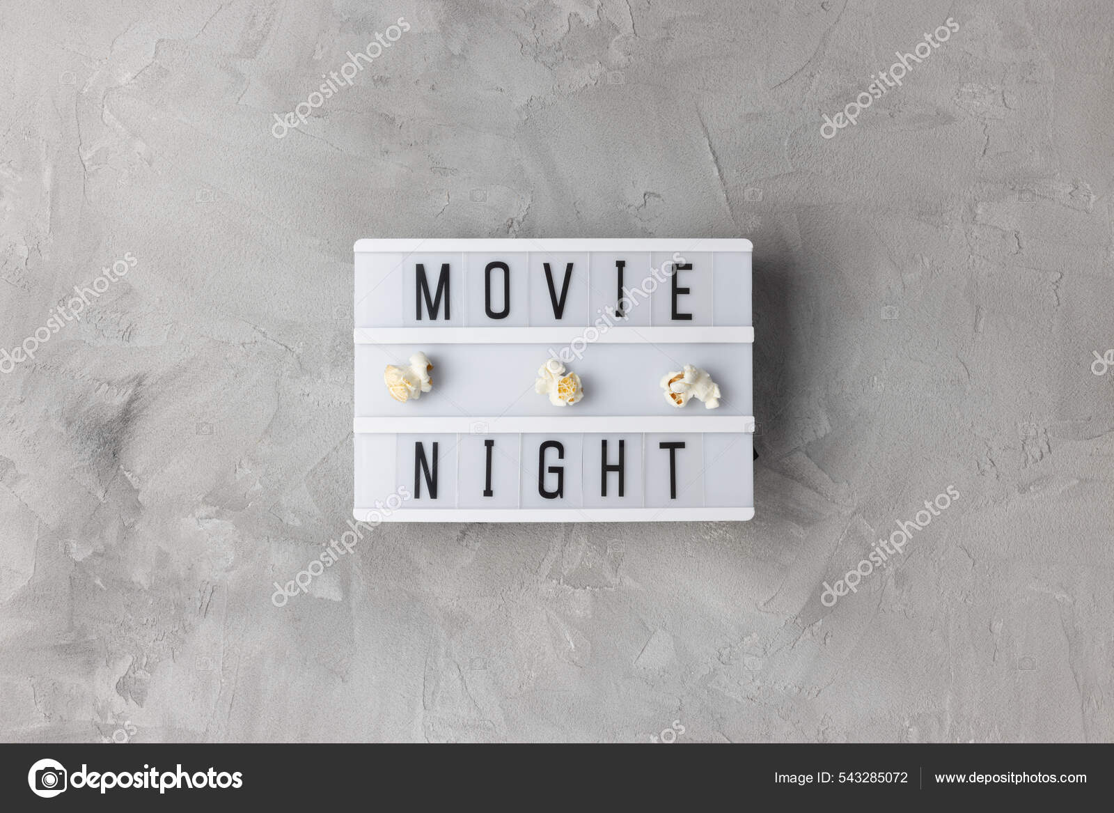 Text MOVIE NIGHT with popcorn. Movie theater and cinema snacks — Free ...