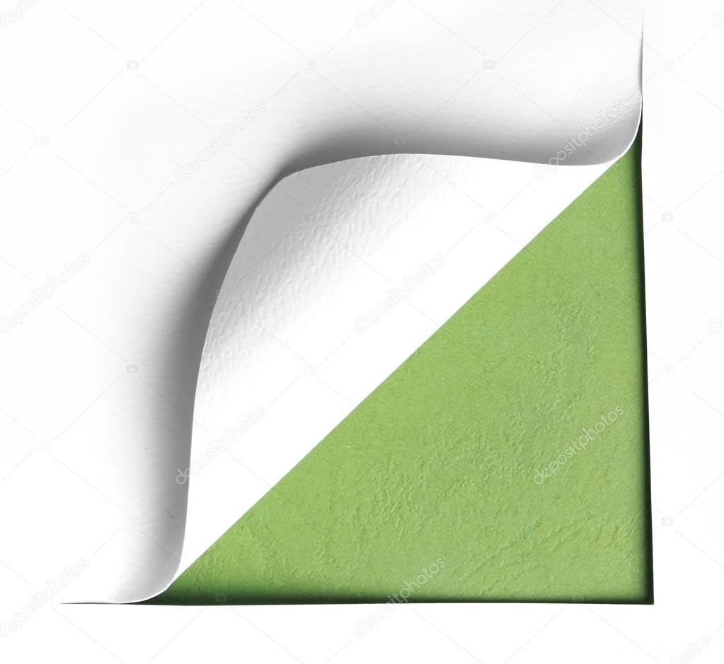 Corner white torn paper with green background ⬇ Stock Photo, Image by ...