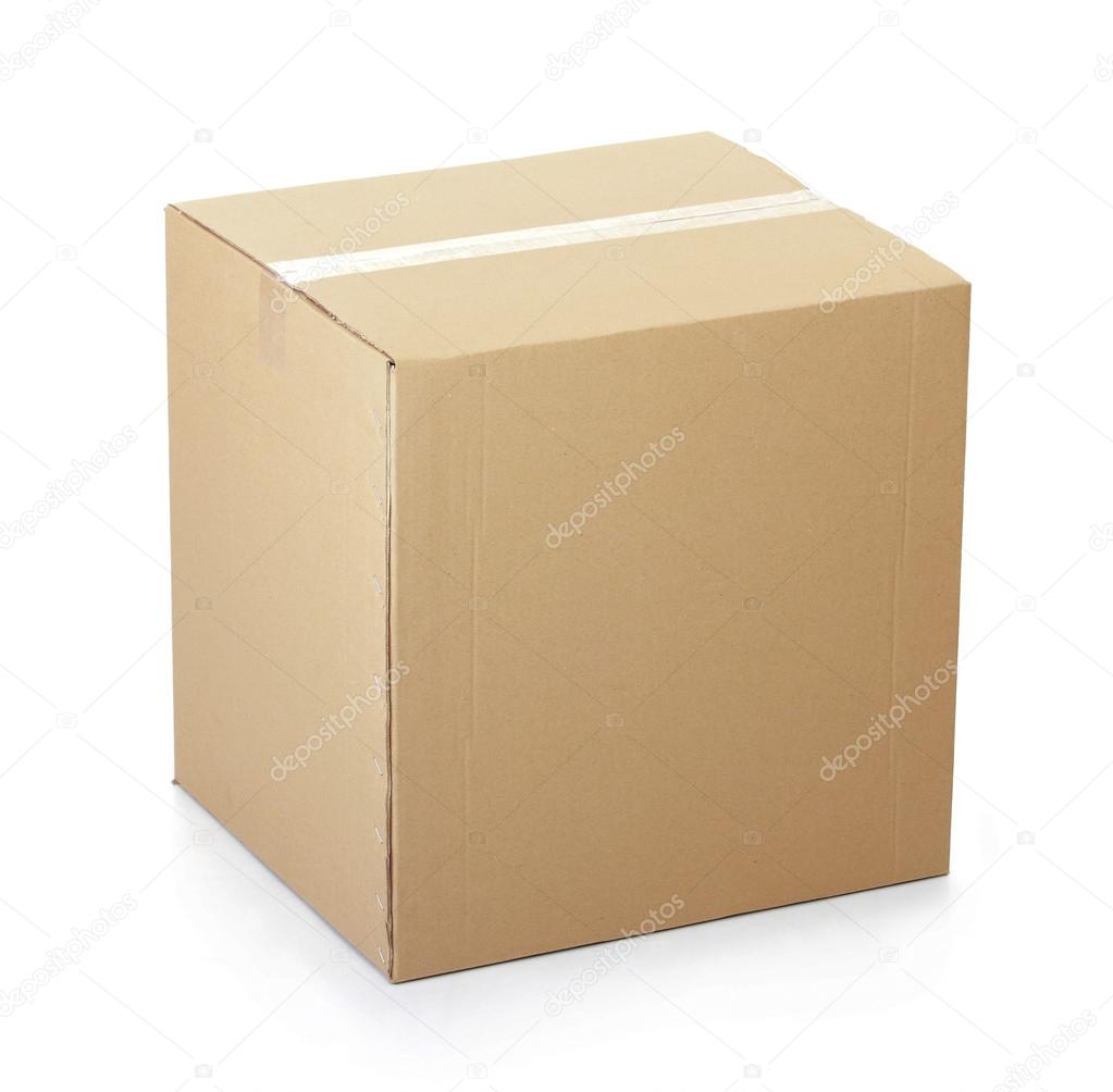 Closed cardboard box taped up Stock Photo by ©odua 37791427