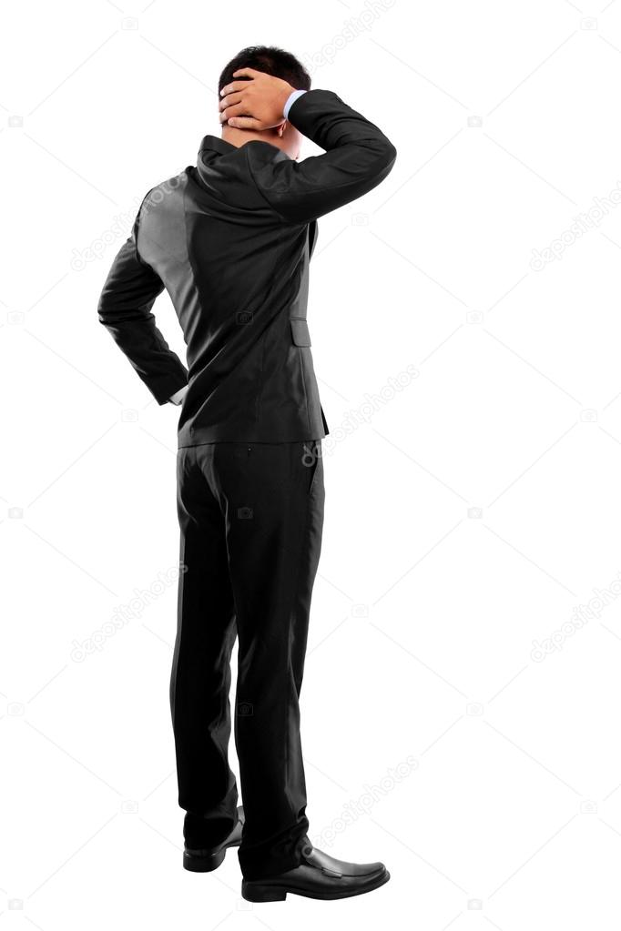 Back pose of a business person thinking Stock Photo by ©odua 38498809