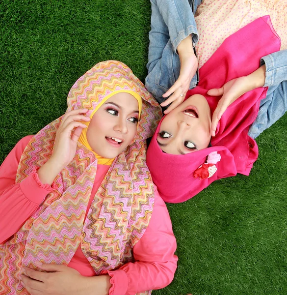 Beautiful muslim girl friend together — Stock Photo © odua #39450199