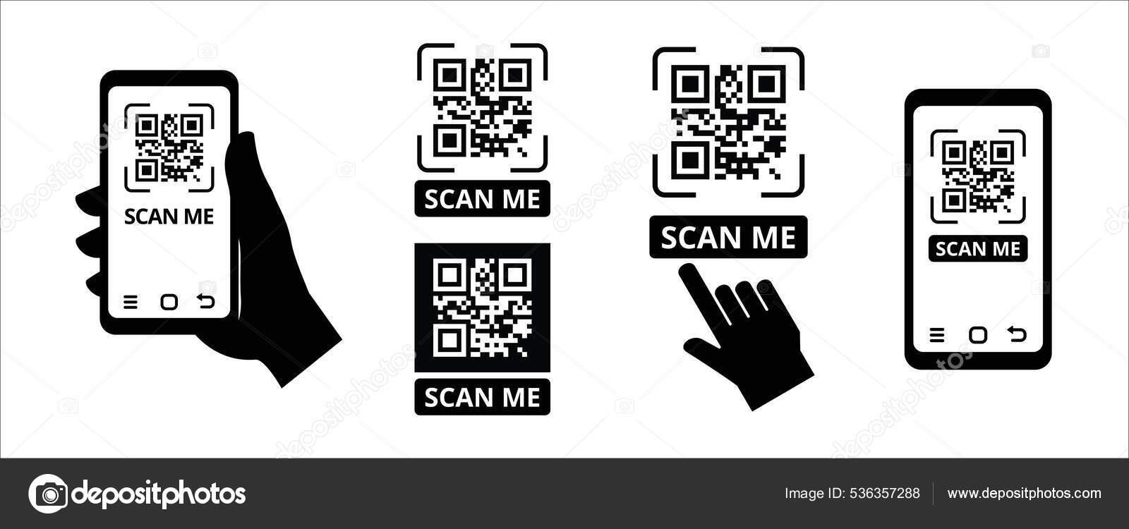 Image vectorielle Code Scan Vecteur Illustration Téléphone Portable Scanner Moi Rapide Code par ...