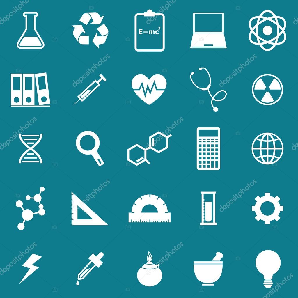 Science icons on blue background Stock Vector by ©punsayaporn 33162167