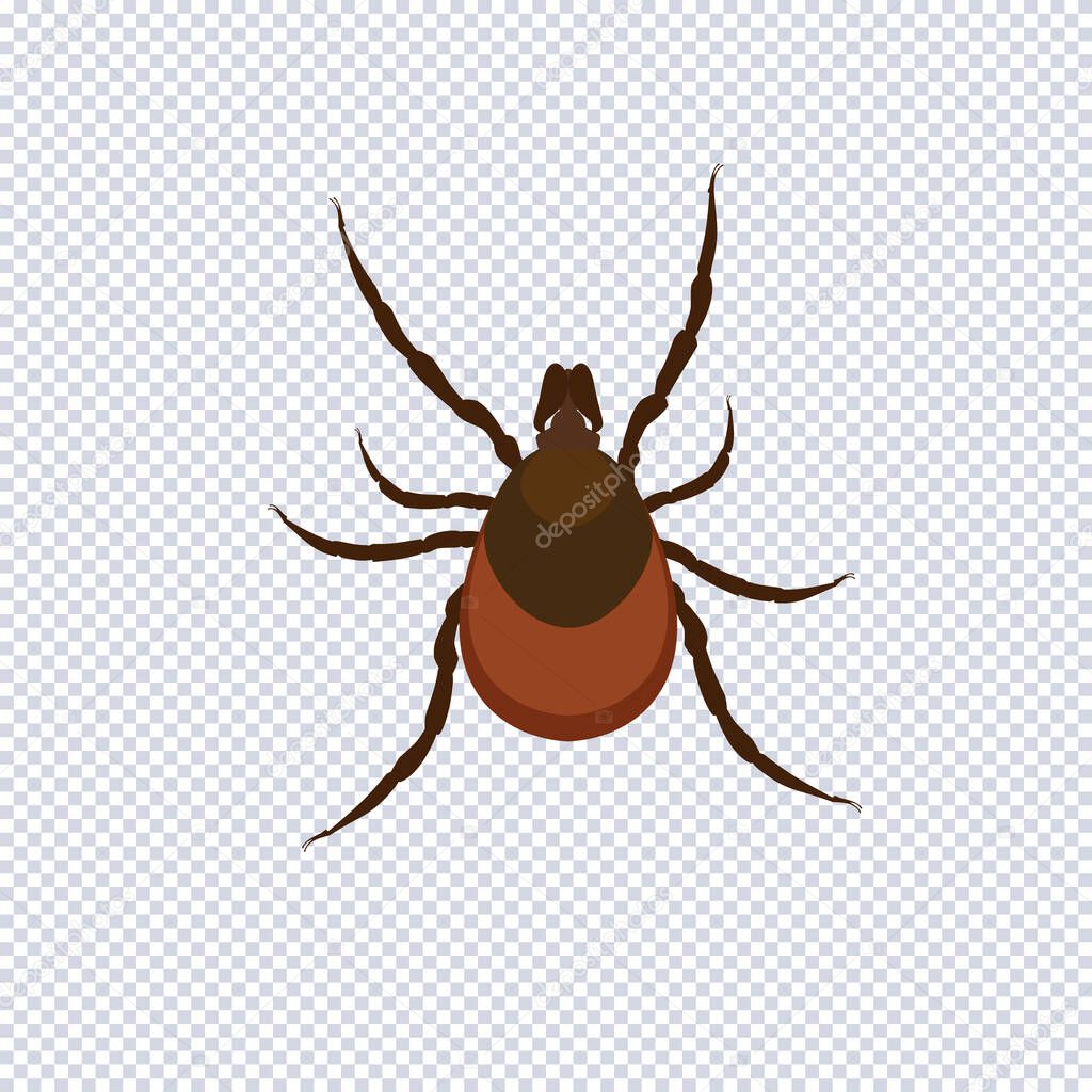 Parásito de garrapatas. Perro icono de ácaro estilo plano en ...