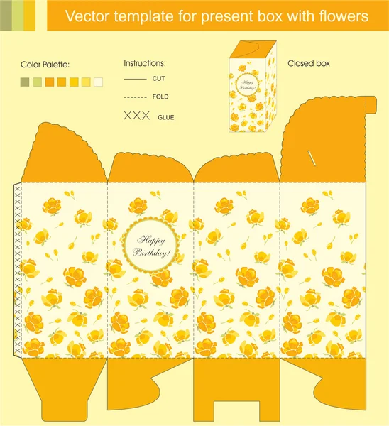 Happy Birthday Gift Box Template — Stock Vector © Elenasz #22468789