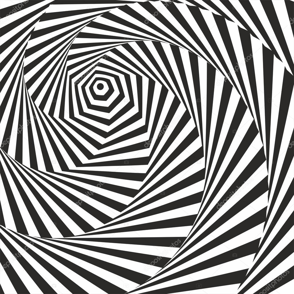 Black and white optical illusion. Vasarely optical effect. Stock Vector ...