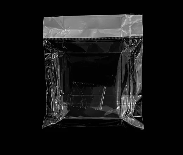 Adhesive Transparent Tape Black Background Abstract Crumpled Sticky ...