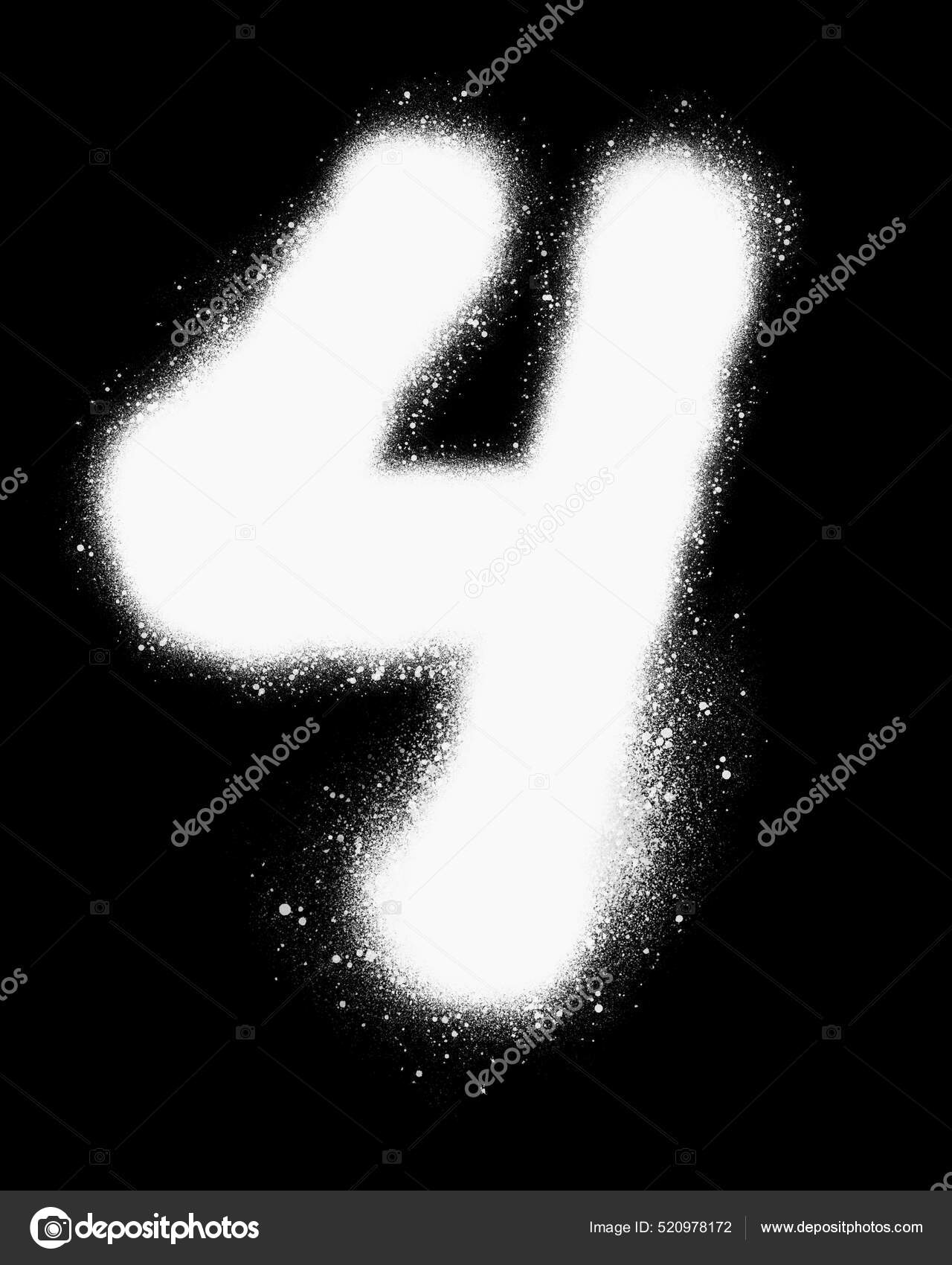 Written Using Sprayed Ink White Color Number Illustrations Black ...