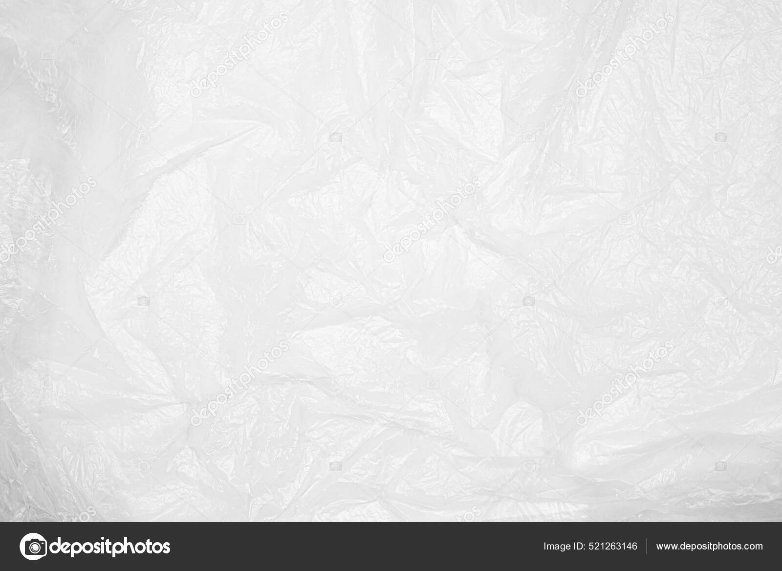 Transparent Wrinkled Plastic Wrap White Background Realistic Plastic ...
