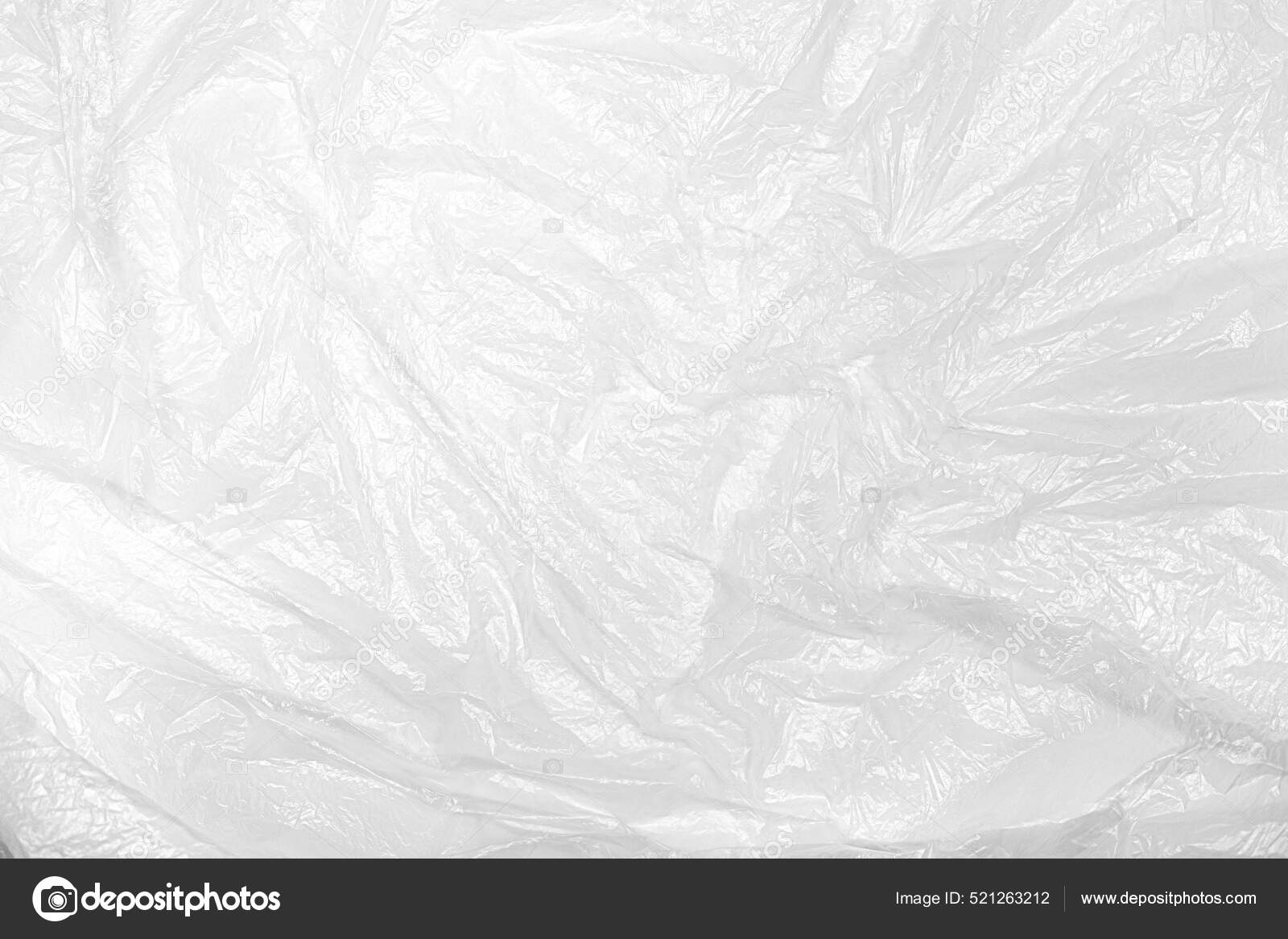 Transparent Wrinkled Plastic Wrap White Background Realistic Plastic ...