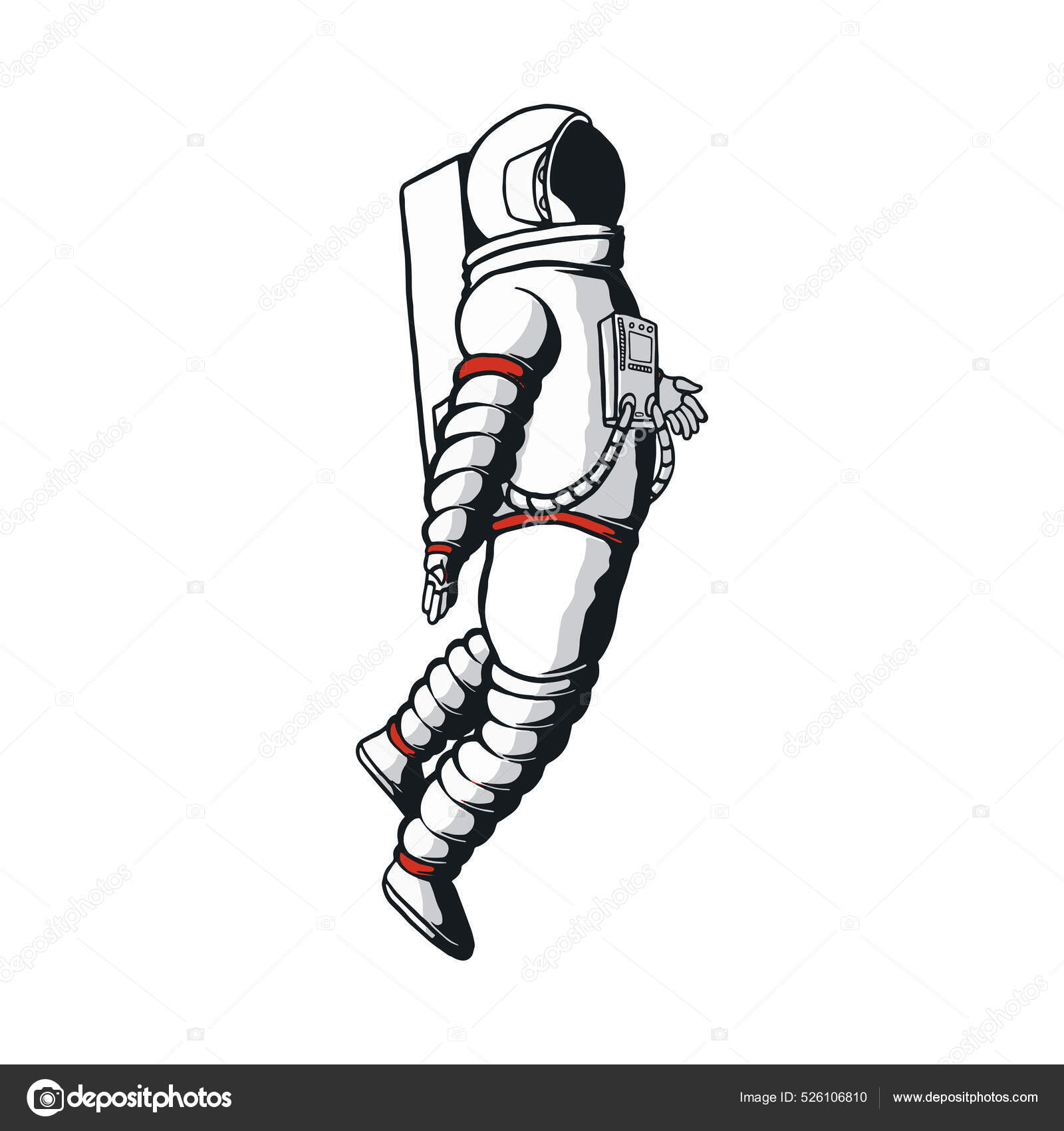 Realistic Illustration Floating Astronaut Creative Vector Drawing ...