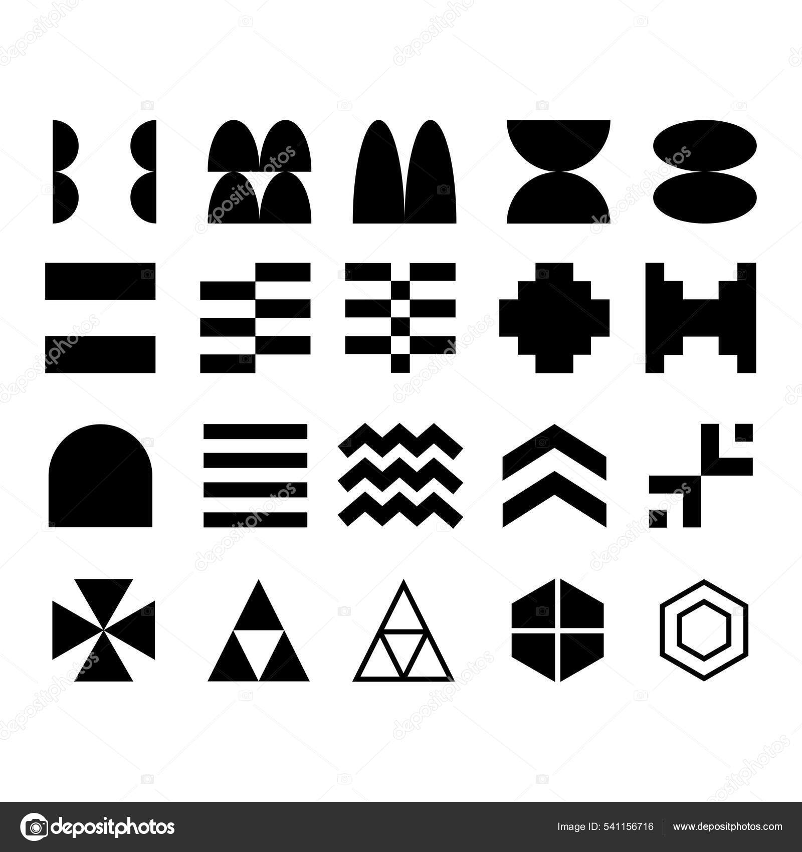 Collection Abstract Geometric Shape Element Design Random Shape Icon ...