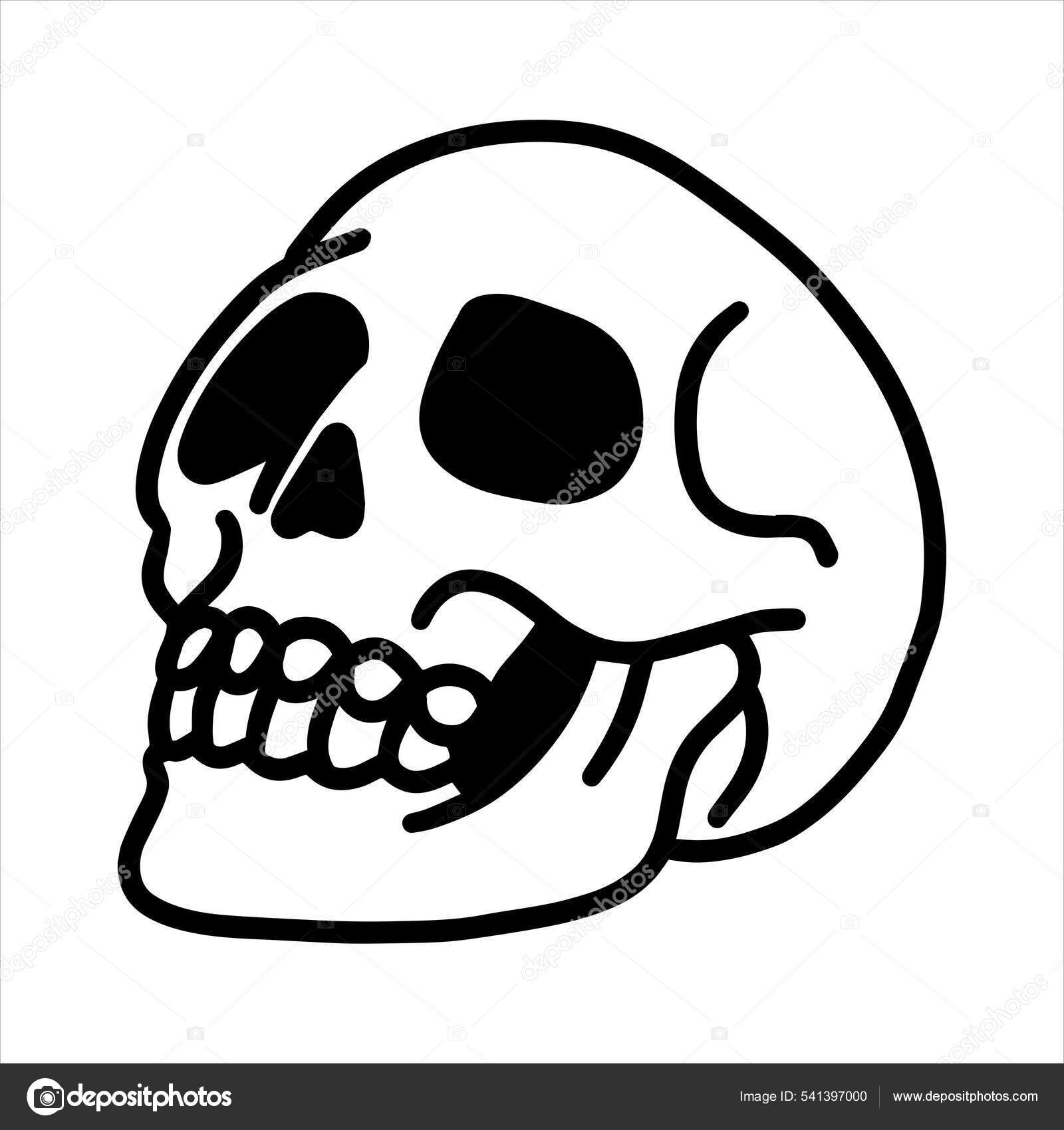 Dibujo Lateral De Calavera Simple 42,100+ Human Skull Stock