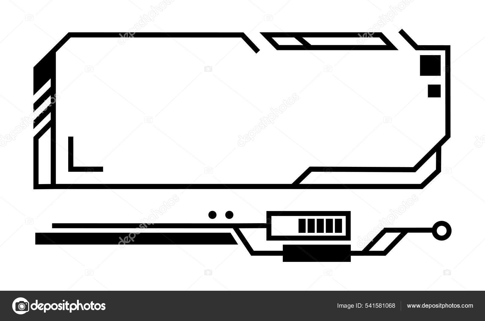 Hud Gaming Illustration Panel Game Design Futuristic Cyber Frame ...