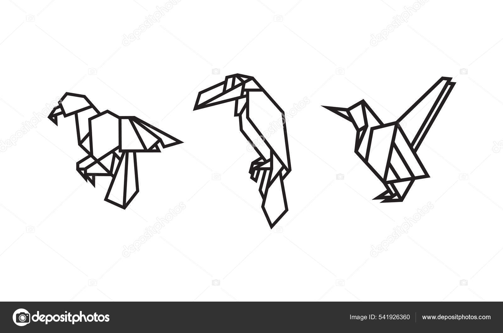 Geometric Bird Drawing