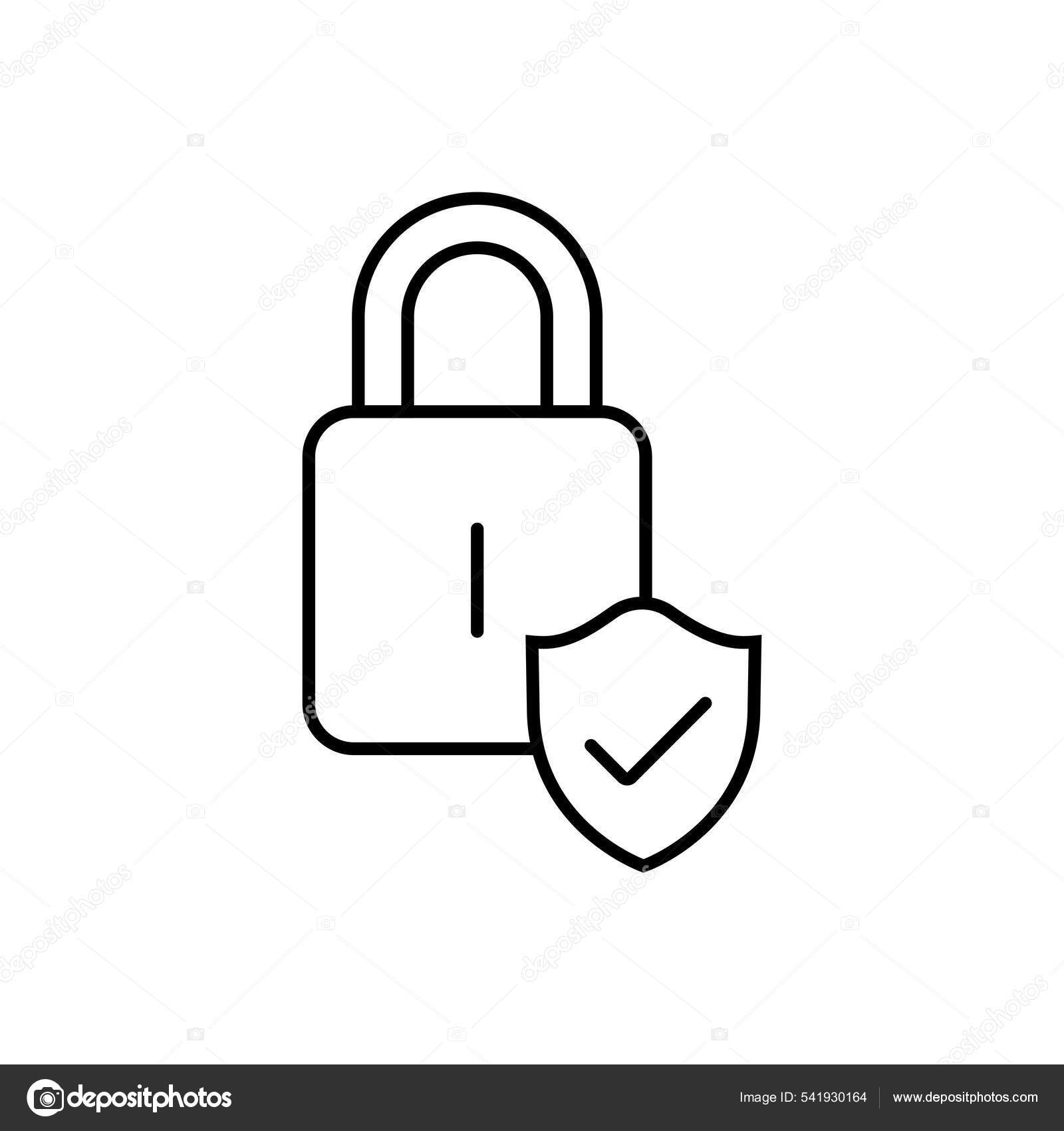 Secured Symbol Privacy Security Icon Collection Editable Line Vector ...