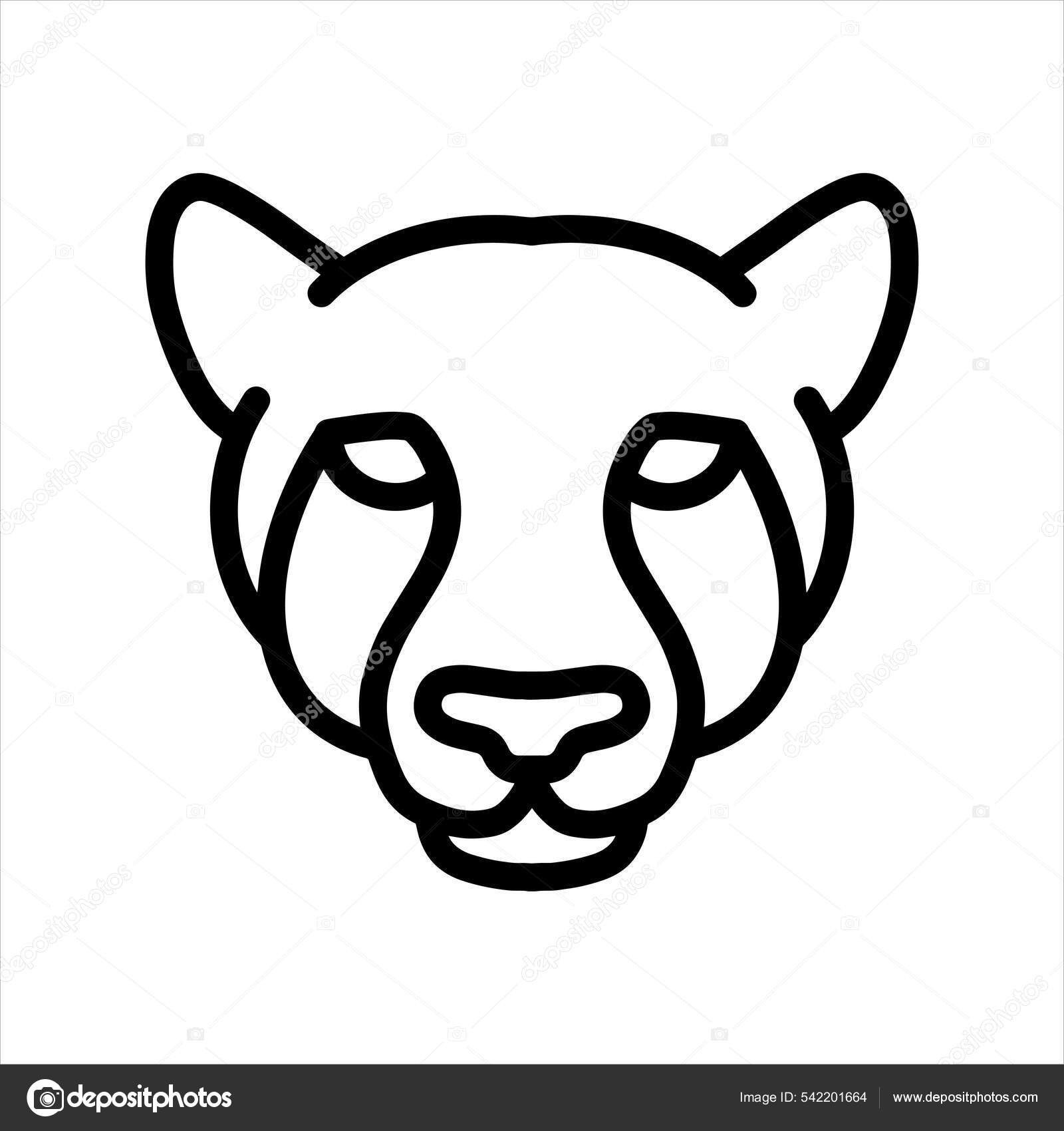 Cheetah Line Drawing Face