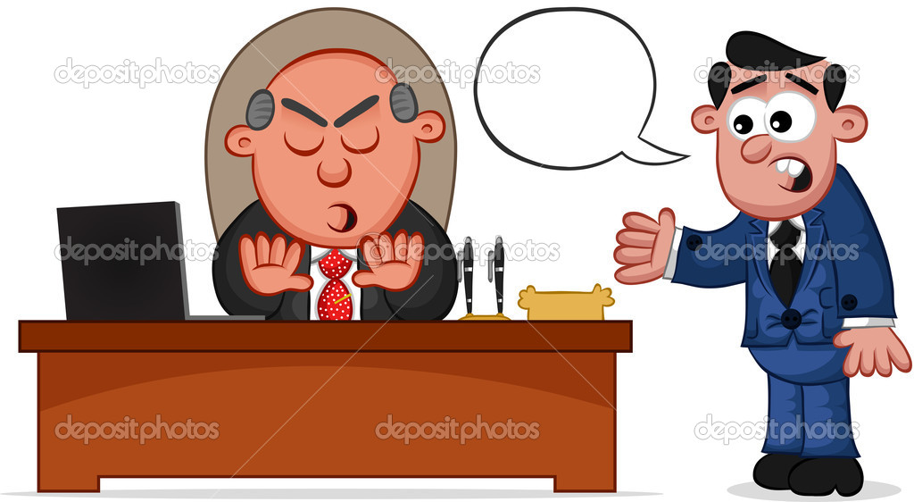 Jefe de dibujos animados hombre rechazando empleado Vector de stock por ...