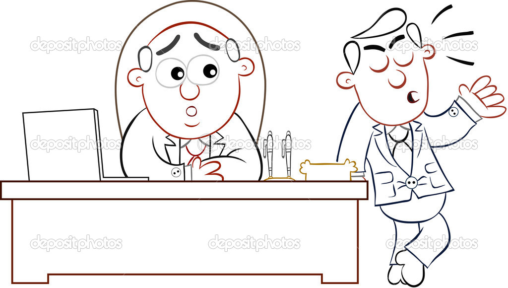 Boss Man and Complaining Employee — Stock Vector © emrCartoons #31959991