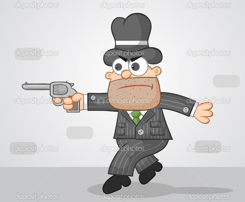 Cartoon Mafia Boss Tiptoeing Stock Vector Image by ©Emrah_Avci #33733037
