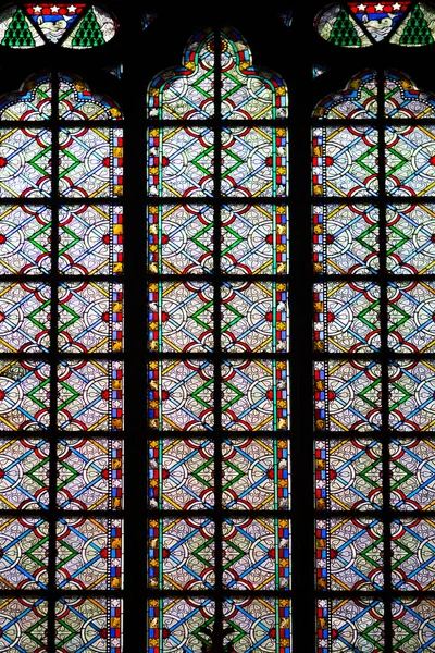 Mosaic window of cathedral of Notre Dame - Stock Image - Everypixel