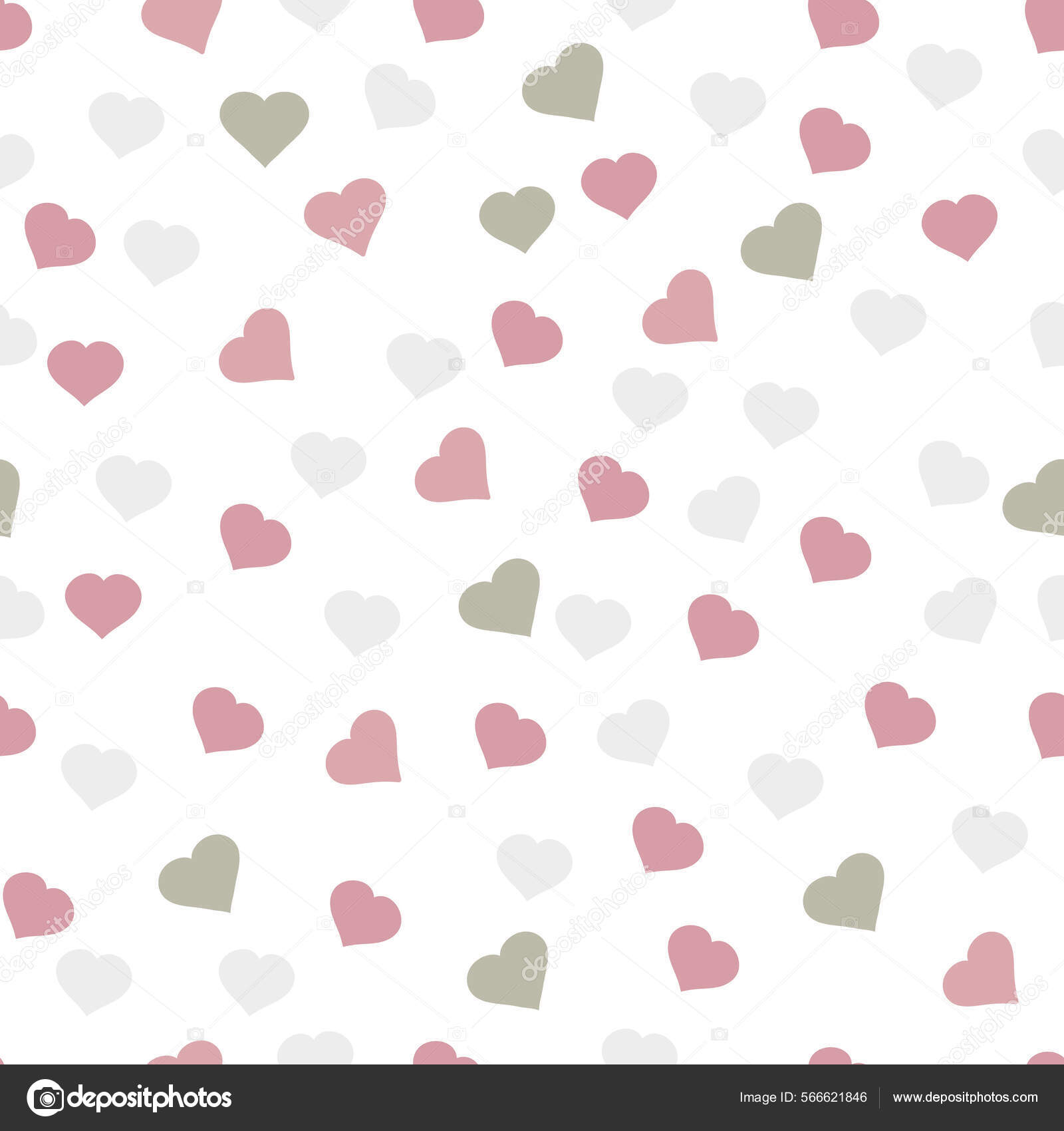 Simple hearts seamless vector pattern. Valentines day background. Flat ...